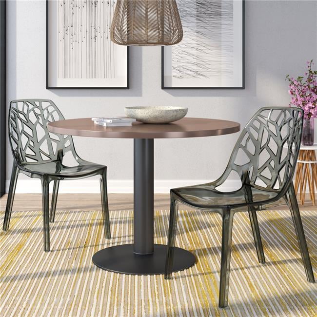 32 x 17.25 x 21.50 in. Modern Cornelia Dining Chair, Transparent Black - Set of 2 - Walmart.com