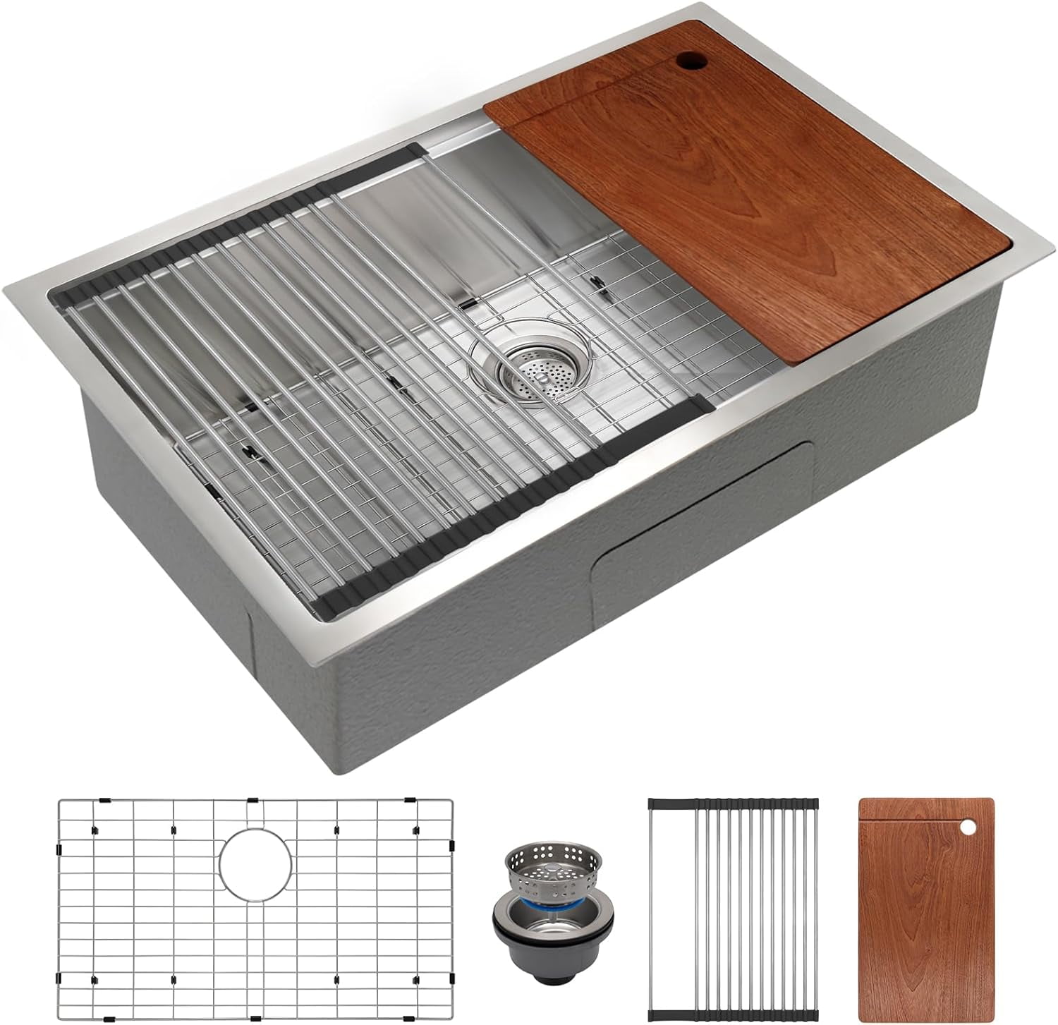 32 x 19 Inch Undermount Kitchen Sink – 11 Gauge Stainless Steel Single ...