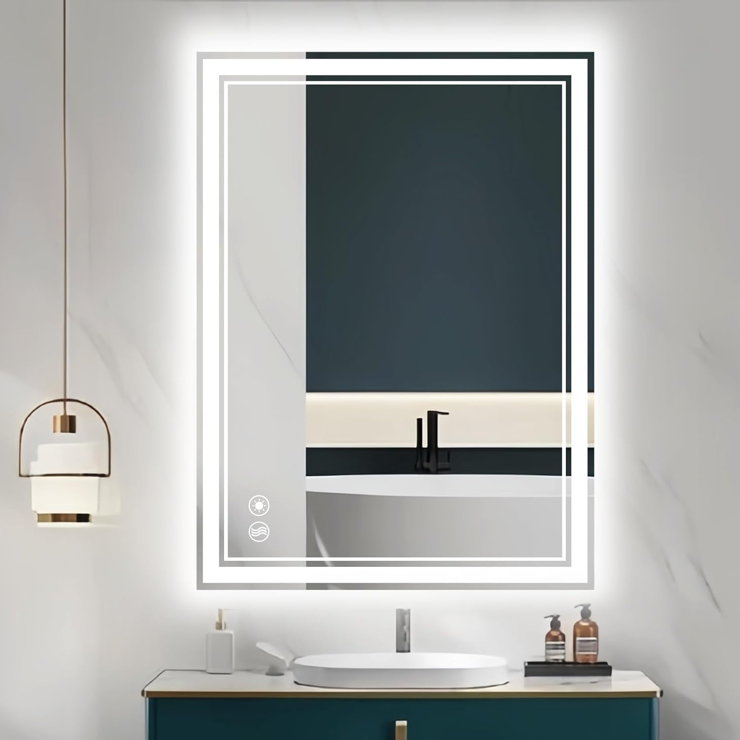 32 x 24'' LED Bathroom Mirror Fogless Bathroom Mirror with Lights ...