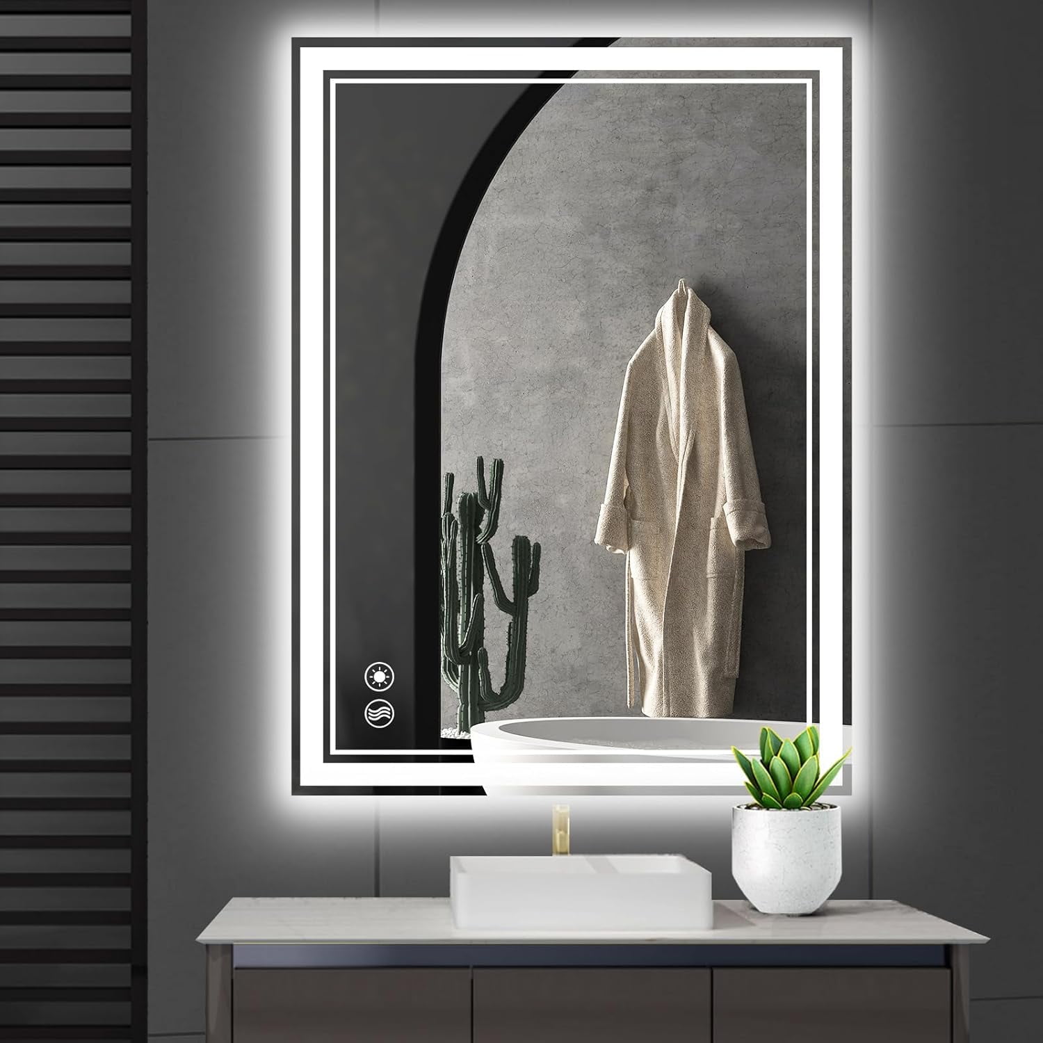 32 x 24'' LED Mirror for Bathroom with Lights Anti-Fogging LED Bathroom ...