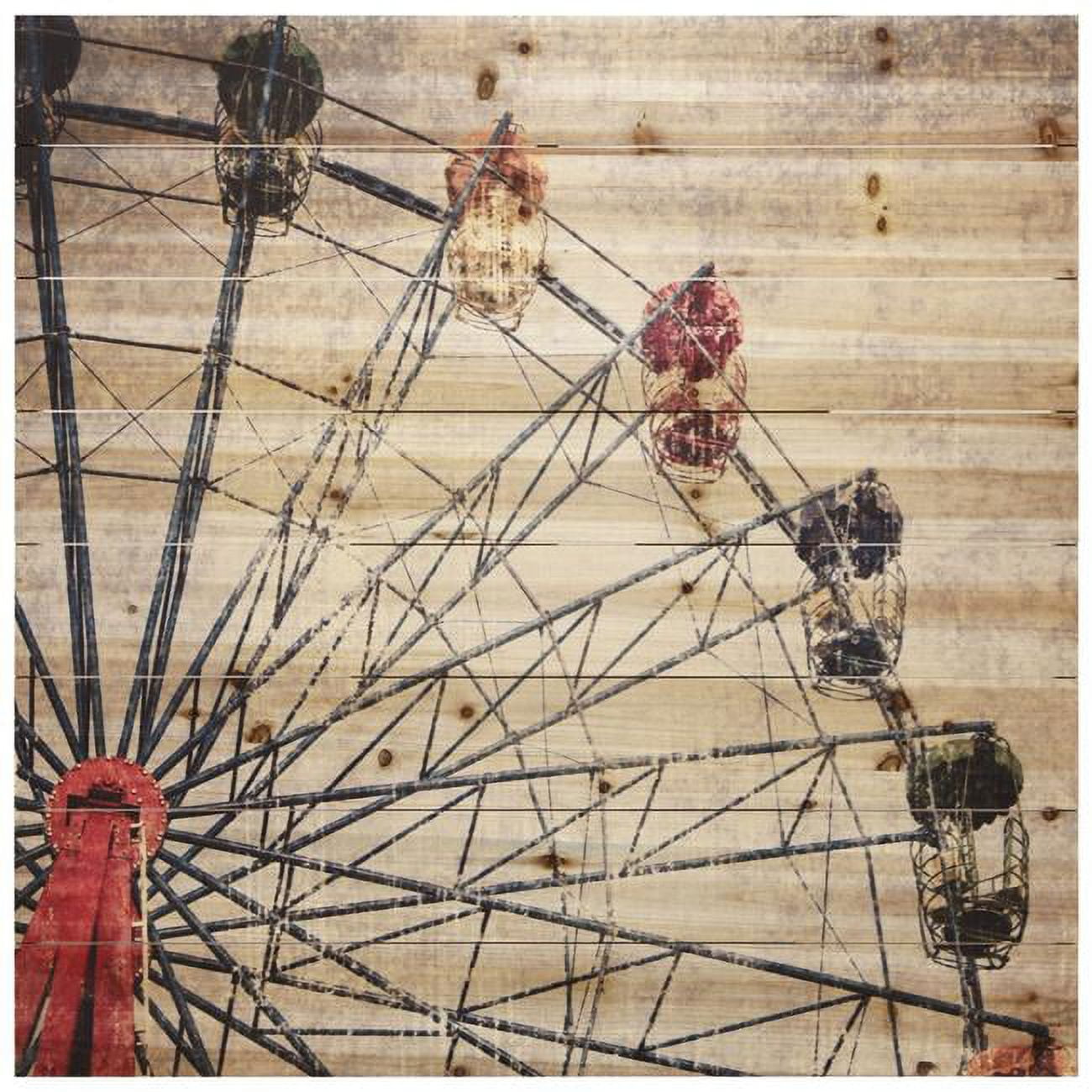 32 x 32 in. Merriment Digital Print on Solid Wood Vintage Ferris Wheel ...