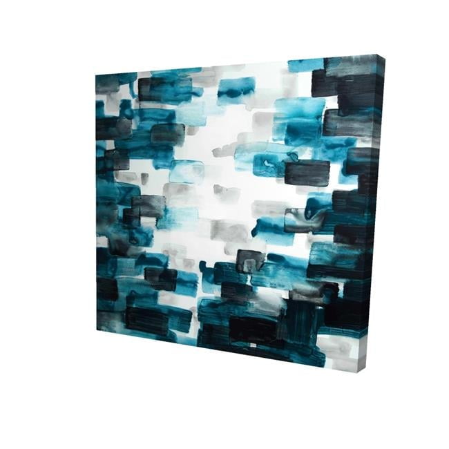 32 x 32 in. Turquoise & Grey Squares-Print on Canvas - Walmart.com