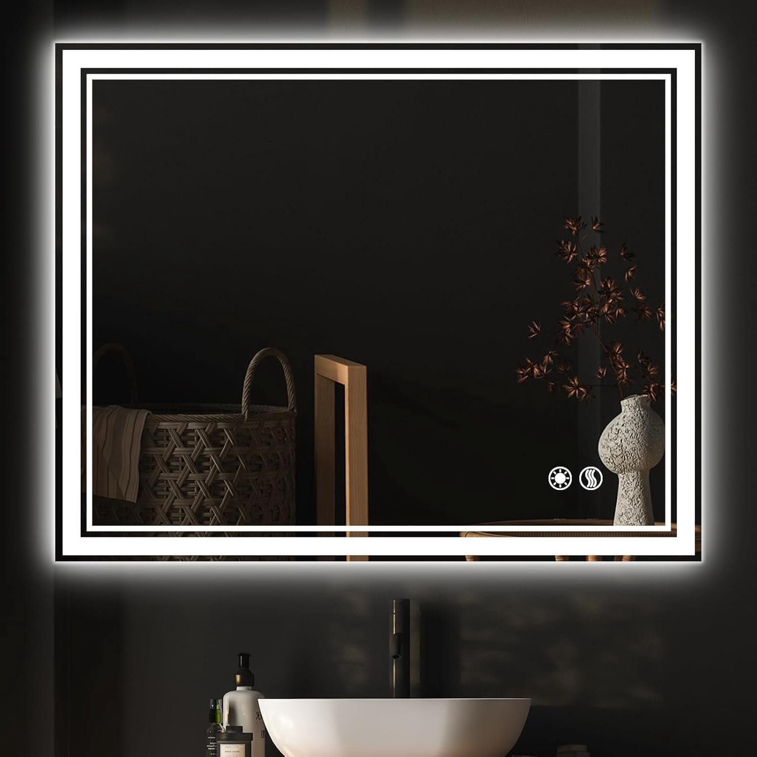 32 x 40'' LED Mirror for Bathroom Brightness Anti-Fog Bathroom Mirror ...