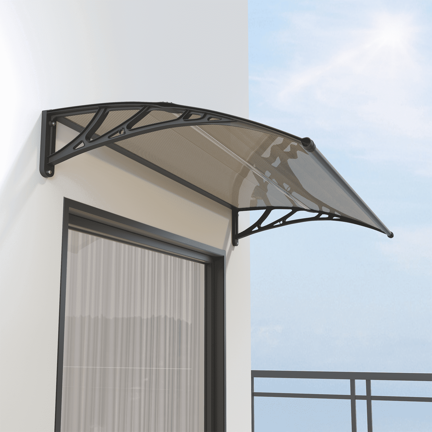 32"x 40" Window Awning UV Rain Cover Front Door Canopy Exterior Awnings ...