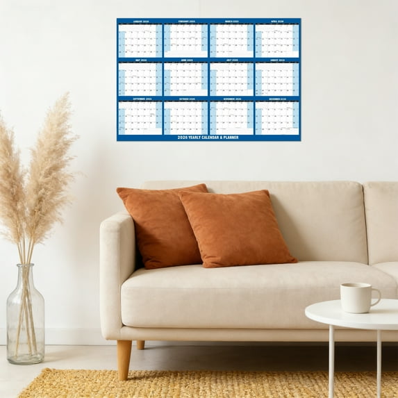 32" x 48" 2026 Paper Folded Wall Calendar Large 12 Month Annual Yearly ...
