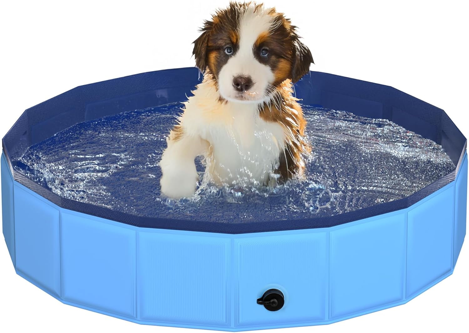 32" x 8" Foldable Dog Pool - Collapsible Hard Plastic Kiddie Pool for ...