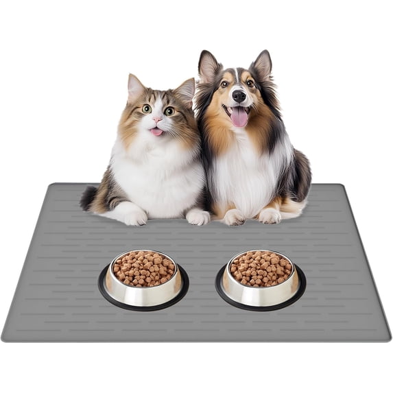 32"x24" Large Silicone Pet Feeding Mat, Waterproof Non-Slip Dog and Cat ...