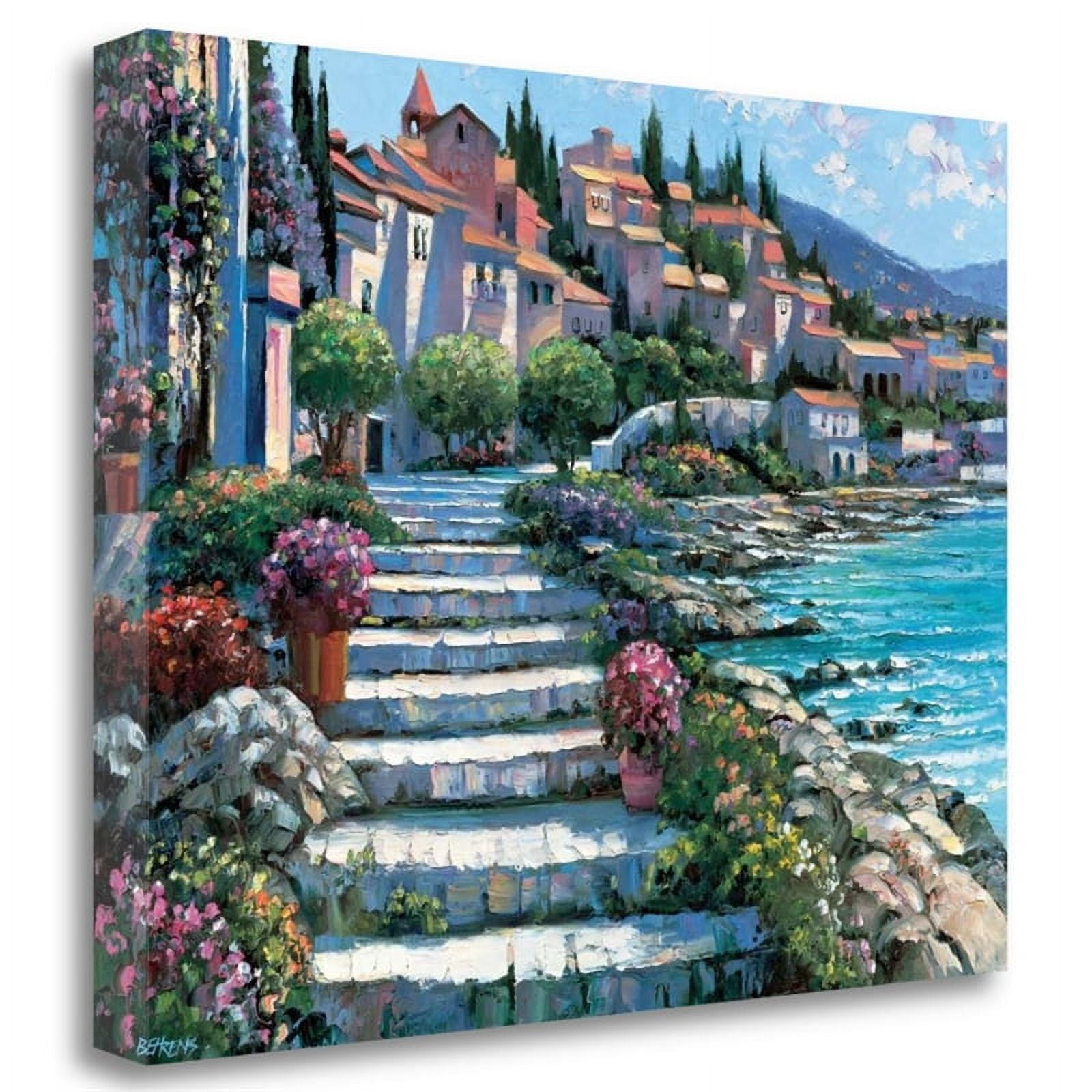 32"x24" Steps Of St. Tropez by Howard Behrens Print on Canvas Fabric ...
