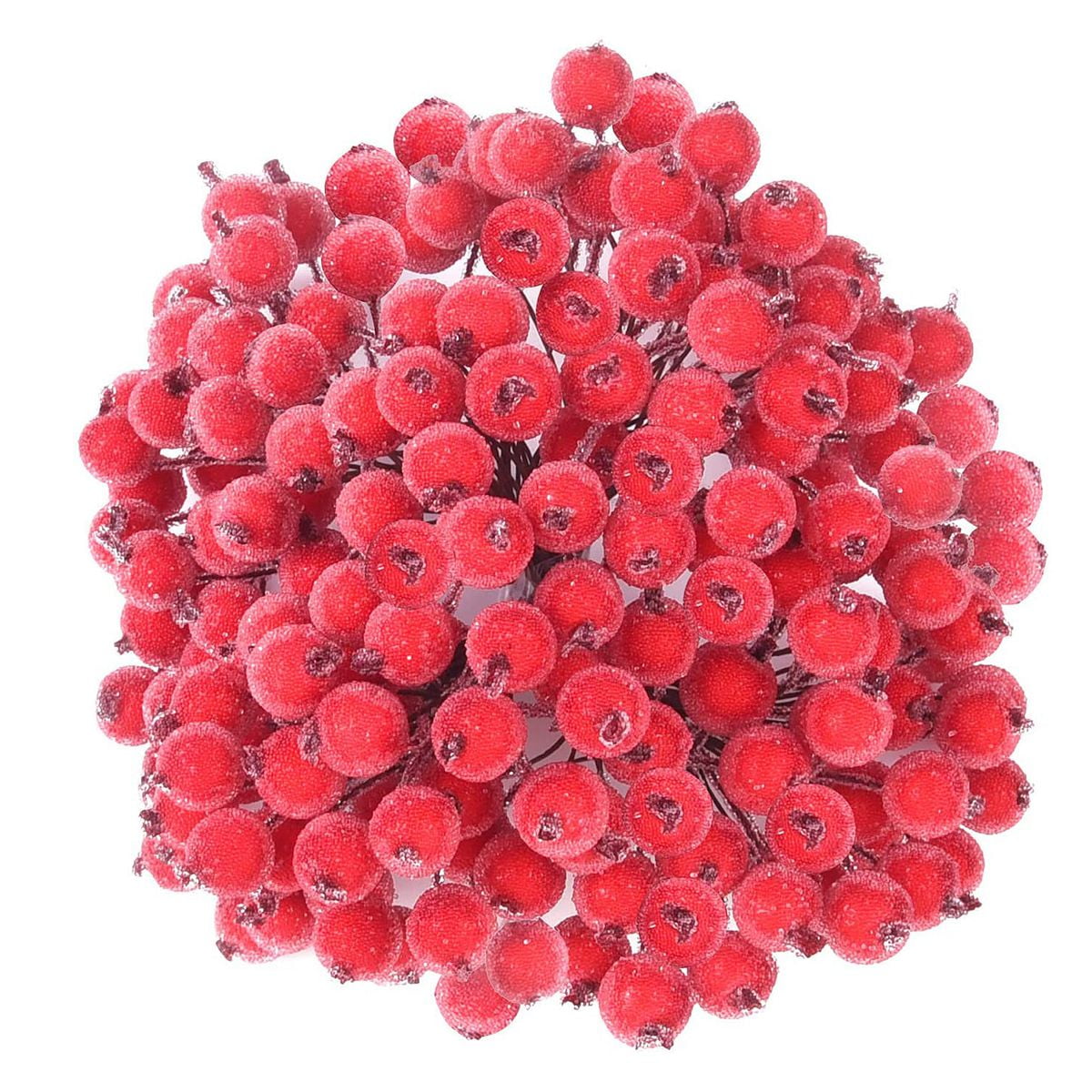 320 Artificial Frosted Red Holly Berries Mini Christmas Fruit Berry ...