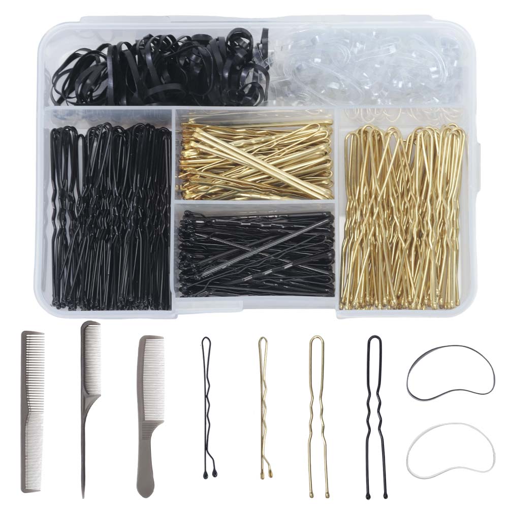 320 Pcs Bobby Pins & Hair Bands Set Including 100 Bobby Pins, 100 U ...