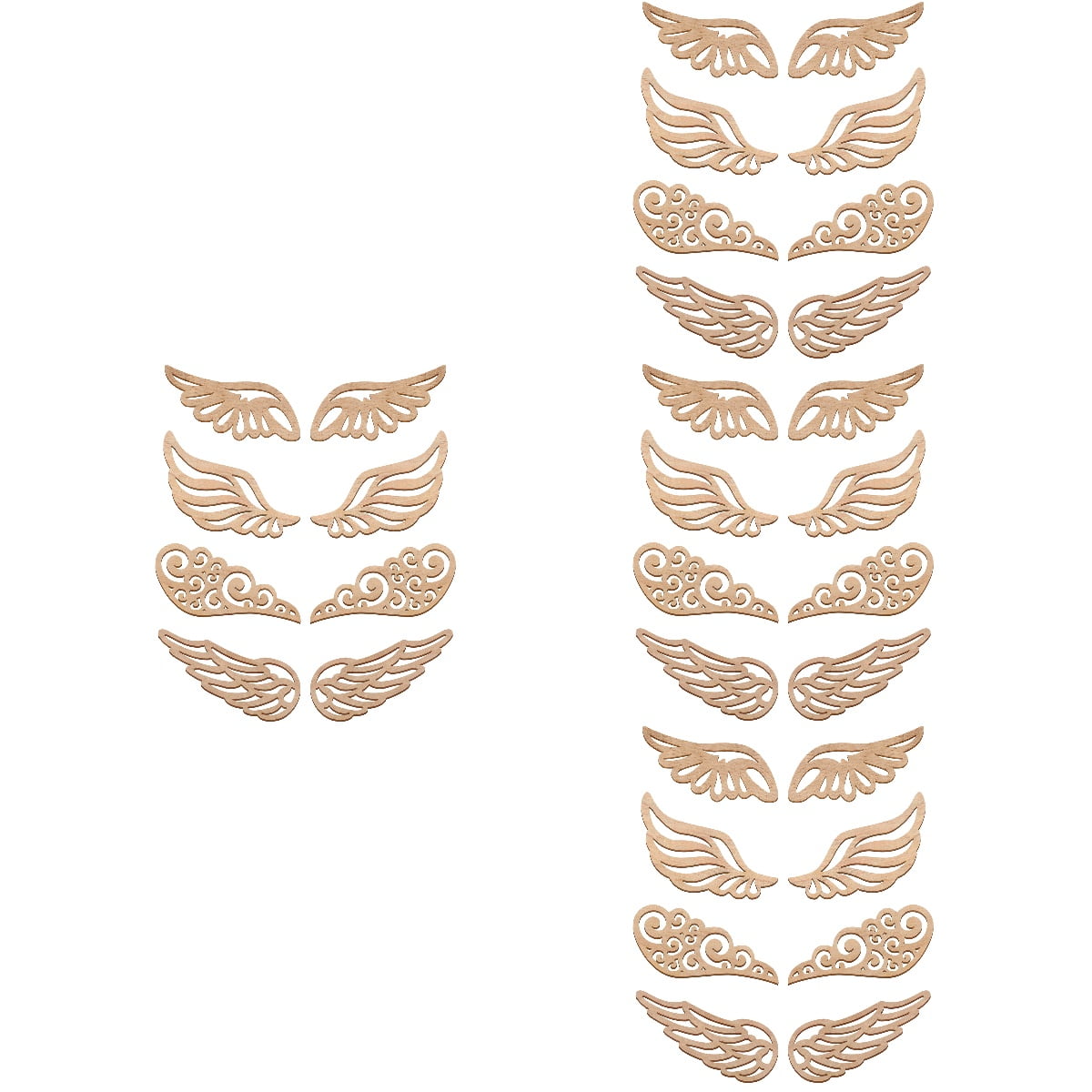 320 Pcs DIY Wooden Wings Hollow Out Angel Wings Hand Painting Wooden ...