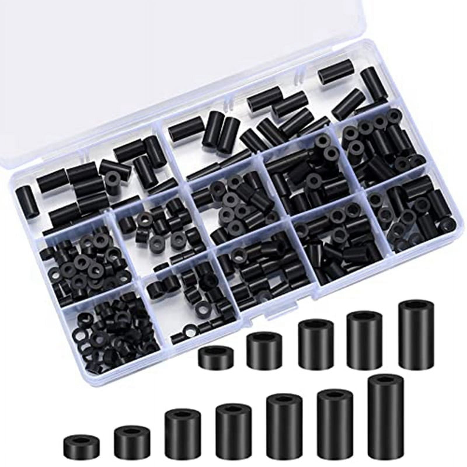 320 Pcs Electrical Outlet Screws Spacers, Black Nylon Round Spacer ...