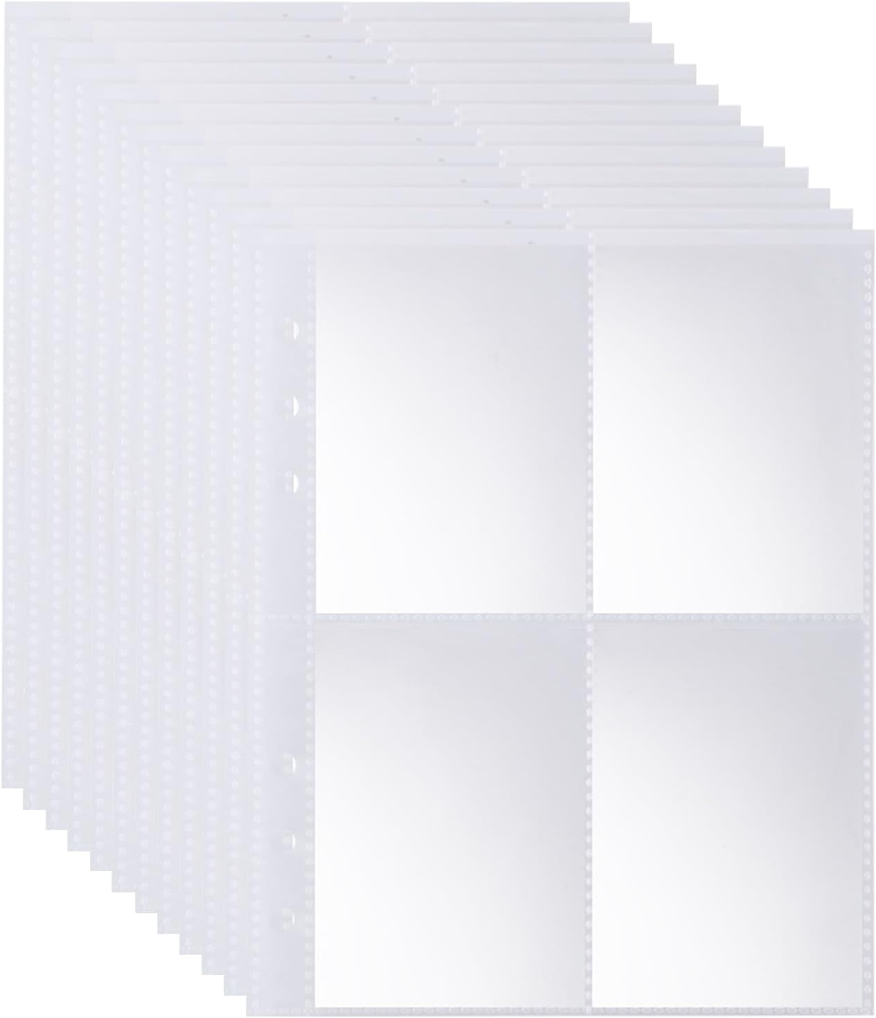 320 Pockets 6 Ring A5 Binder Inserts, Premium 4 Pocket Card Binder ...