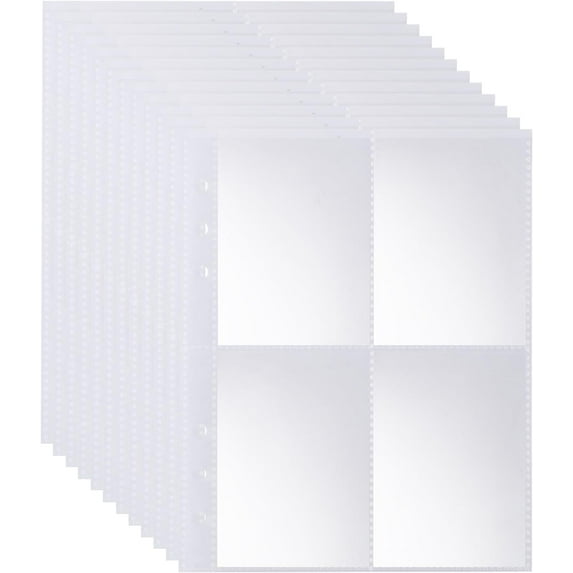 320 Pockets 6 Ring A5 Binder Inserts, Premium 4 Pocket Card Binder ...