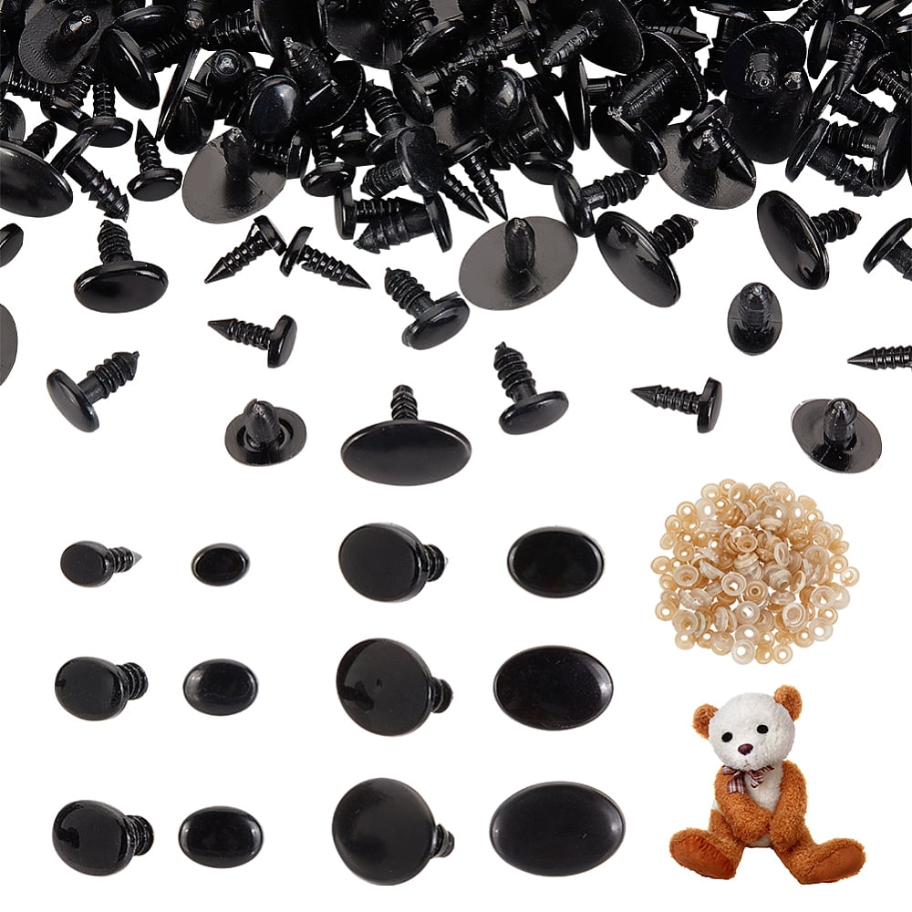 320 Sets 6 Style Plastic Craft Safety Eyes Stuffed Toy Eyes Black 8.5 ...