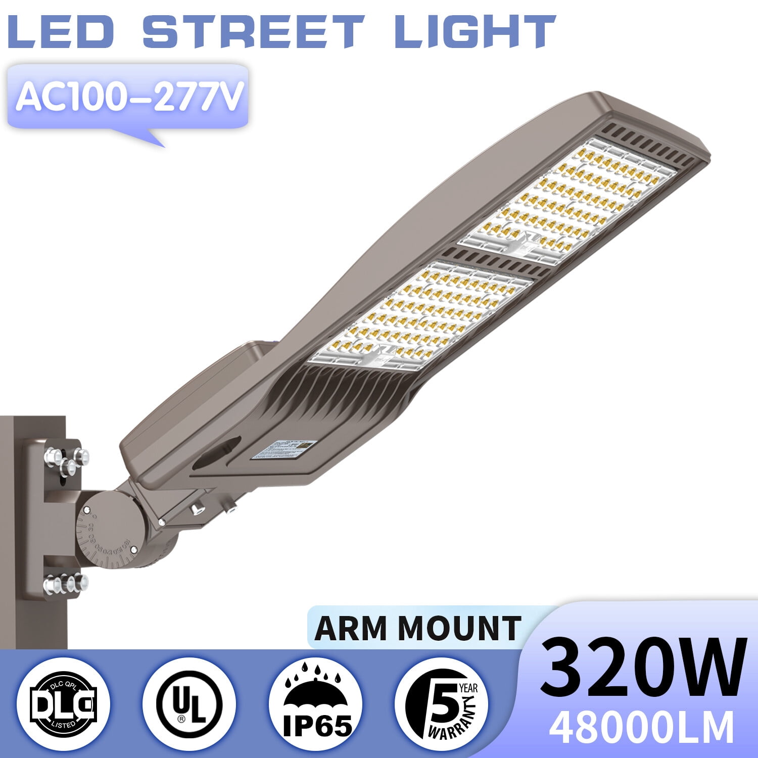 320 Watt LED Shoebox Light Commercial Parking Lot Street Area Lighting ...
