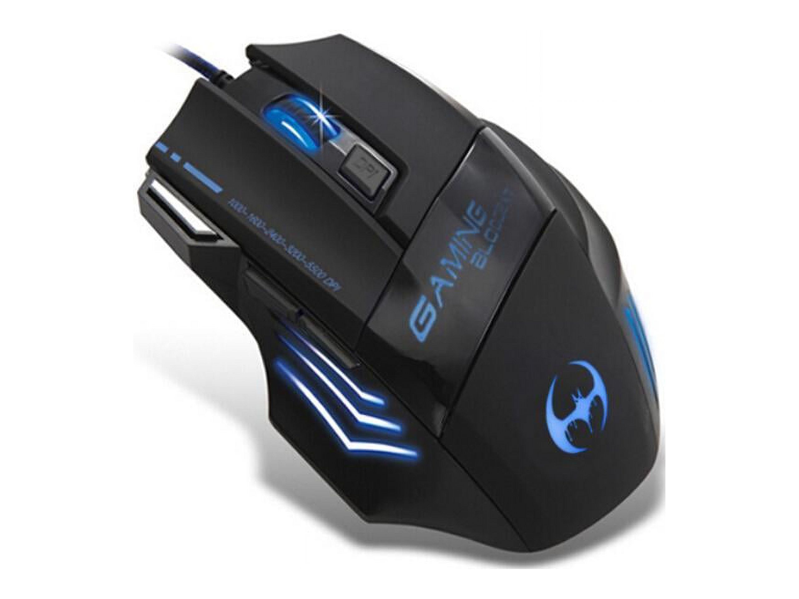 3200 DPI 7 colors blacklight Gaming Mouse 7D fire three bursts four ...