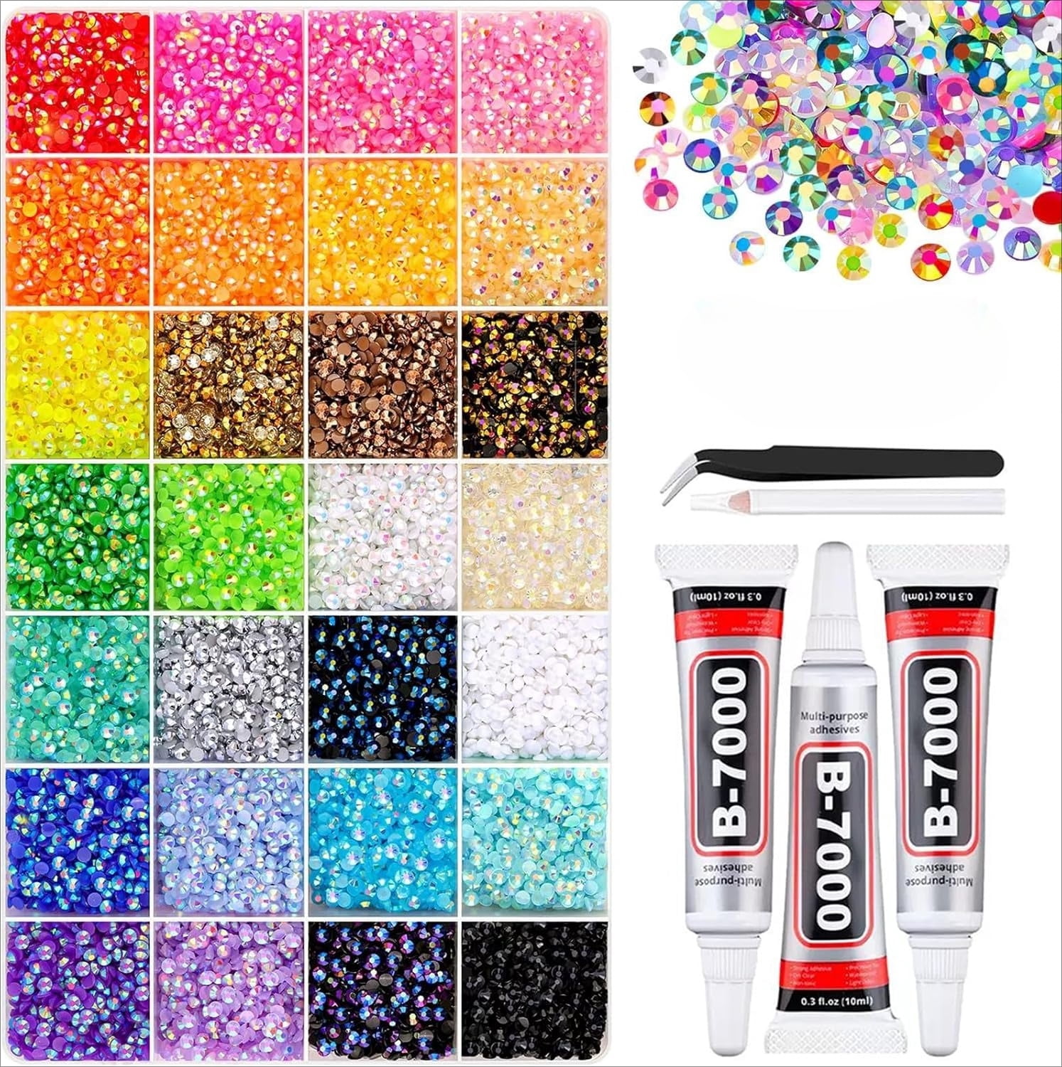 32000pcs Colorful DIY Resin Rhinestone Kit, Bedazzler Kit with ...
