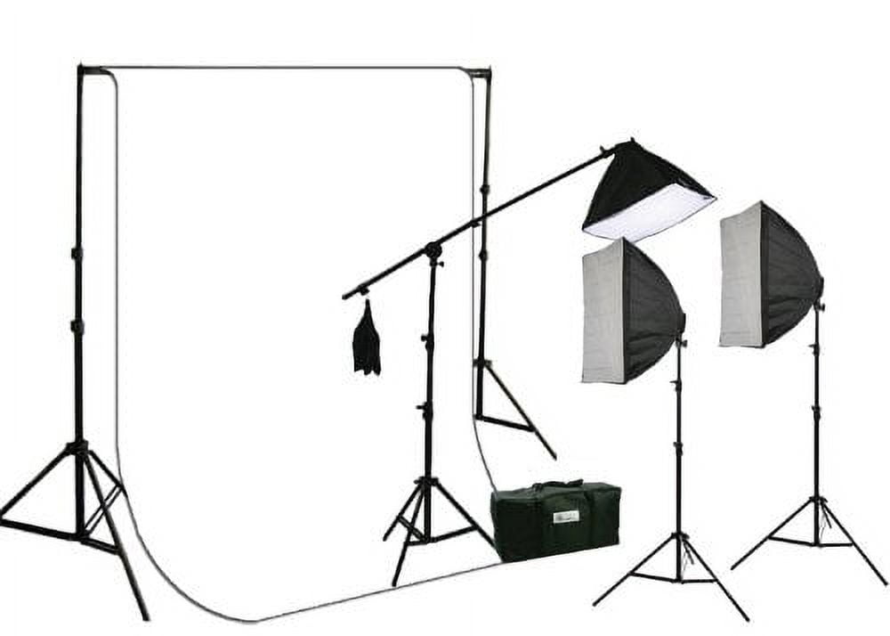 3200K Warm Light 3200 Watt 3 Softbox 10x20 White Background Lighting ...
