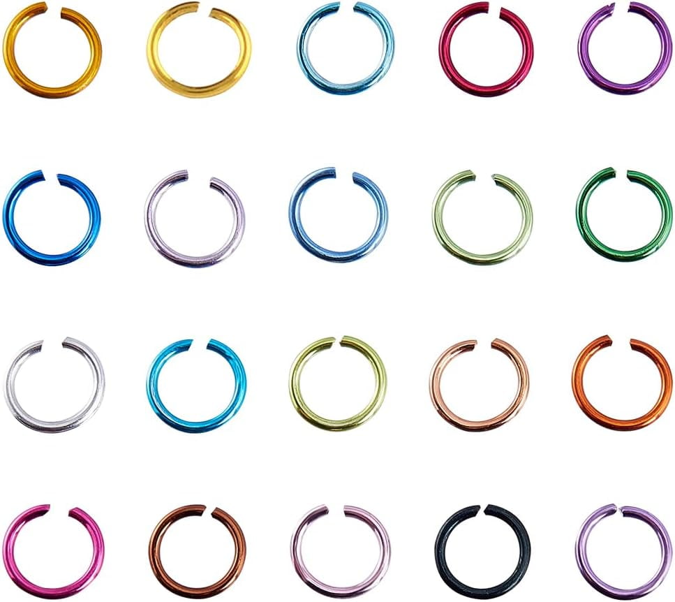 3200Pcs 20 Colors Aluminum Wire Open Jump Rings Round Ring Mixed Color ...