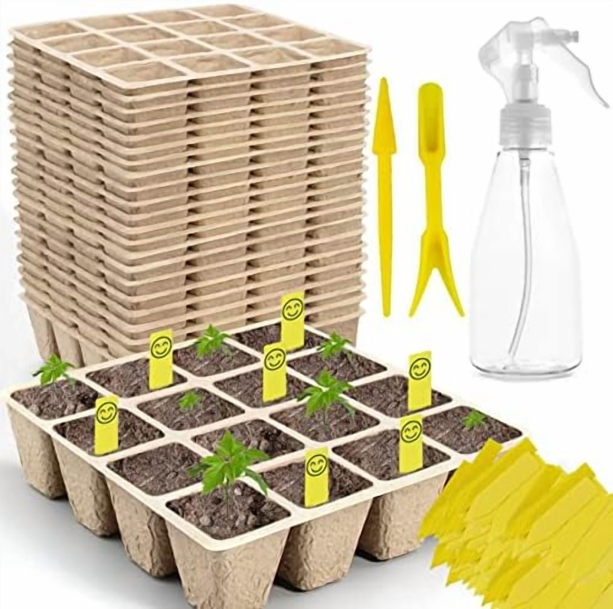 320Cells Seedling Start Trays,20 Pack Peat Pots Seedling Pots ...