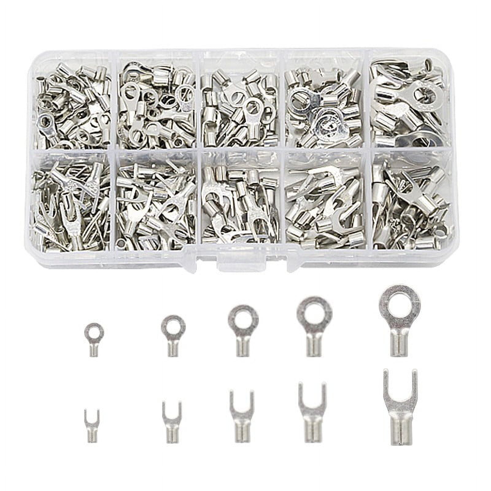 320PCS Plug Type Terminal Non-Insulated Ring Fork U-type Brass ...