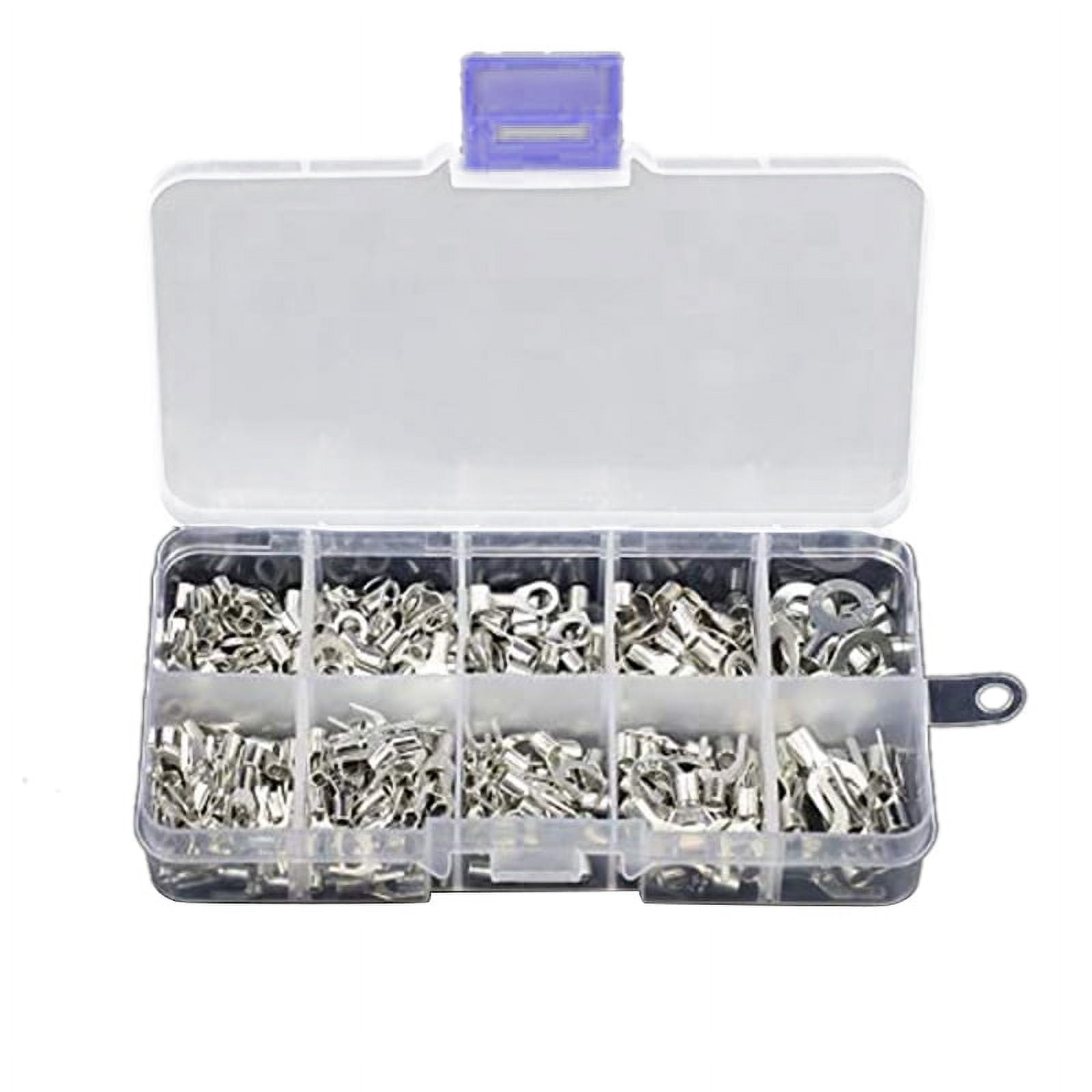 320Pcs 10 in 1 Terminals Non-Insulated Ring Fork U-Type Brass Terminals ...