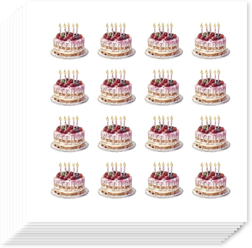320Pcs Birthday Cake Stickers Cute Birthday Cake Paper Decals Self ...