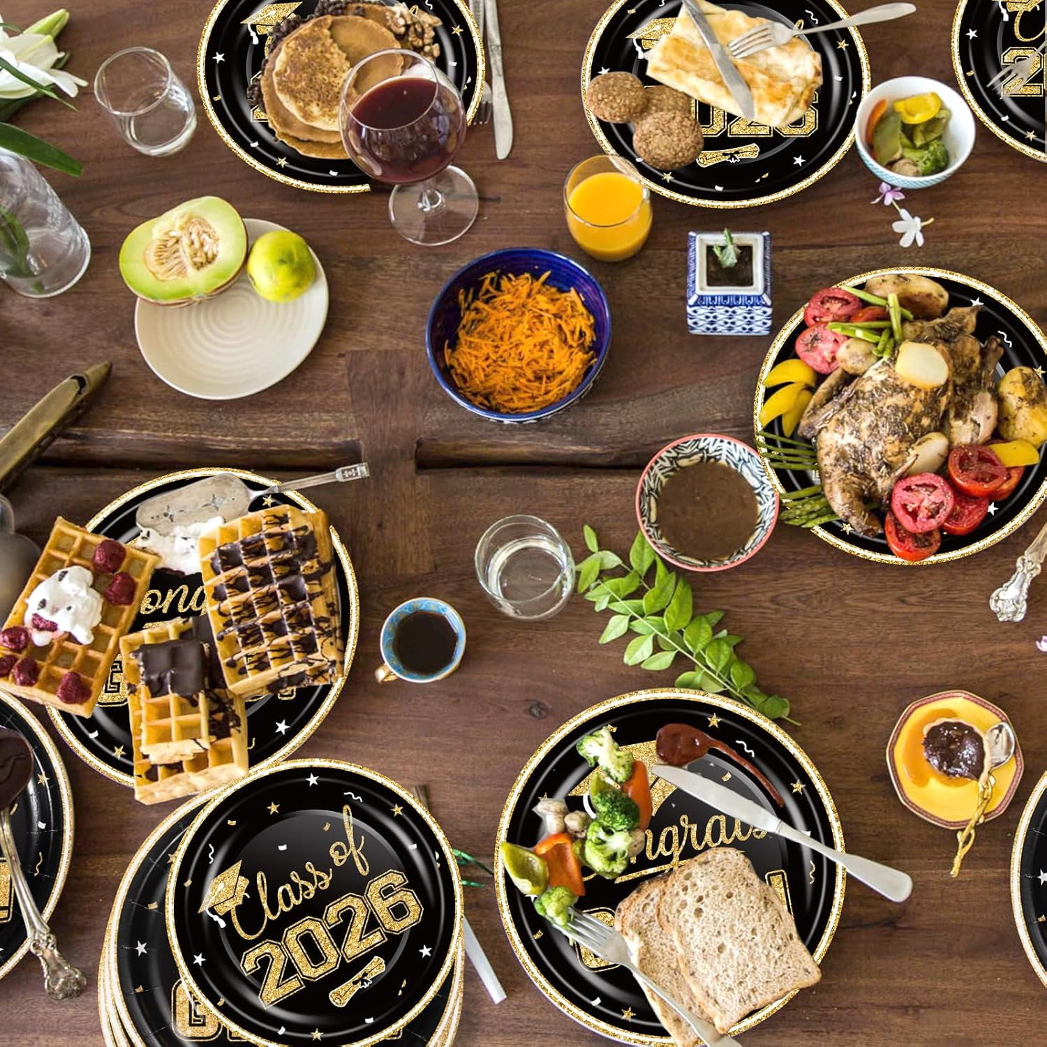 320Pcs Graduation Table Decorations Party Supplies - Black Gold ...