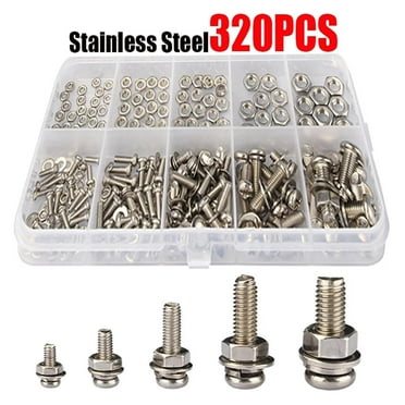Mr. Pen- Bolts, Nuts, and Washer Assortment Kit, 113 pcs, Gold Nuts and ...