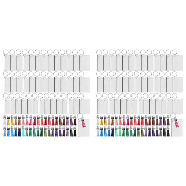 320Pcs Sublimation Keychain Blanks Set Key Rings Sublimation Blanks ...