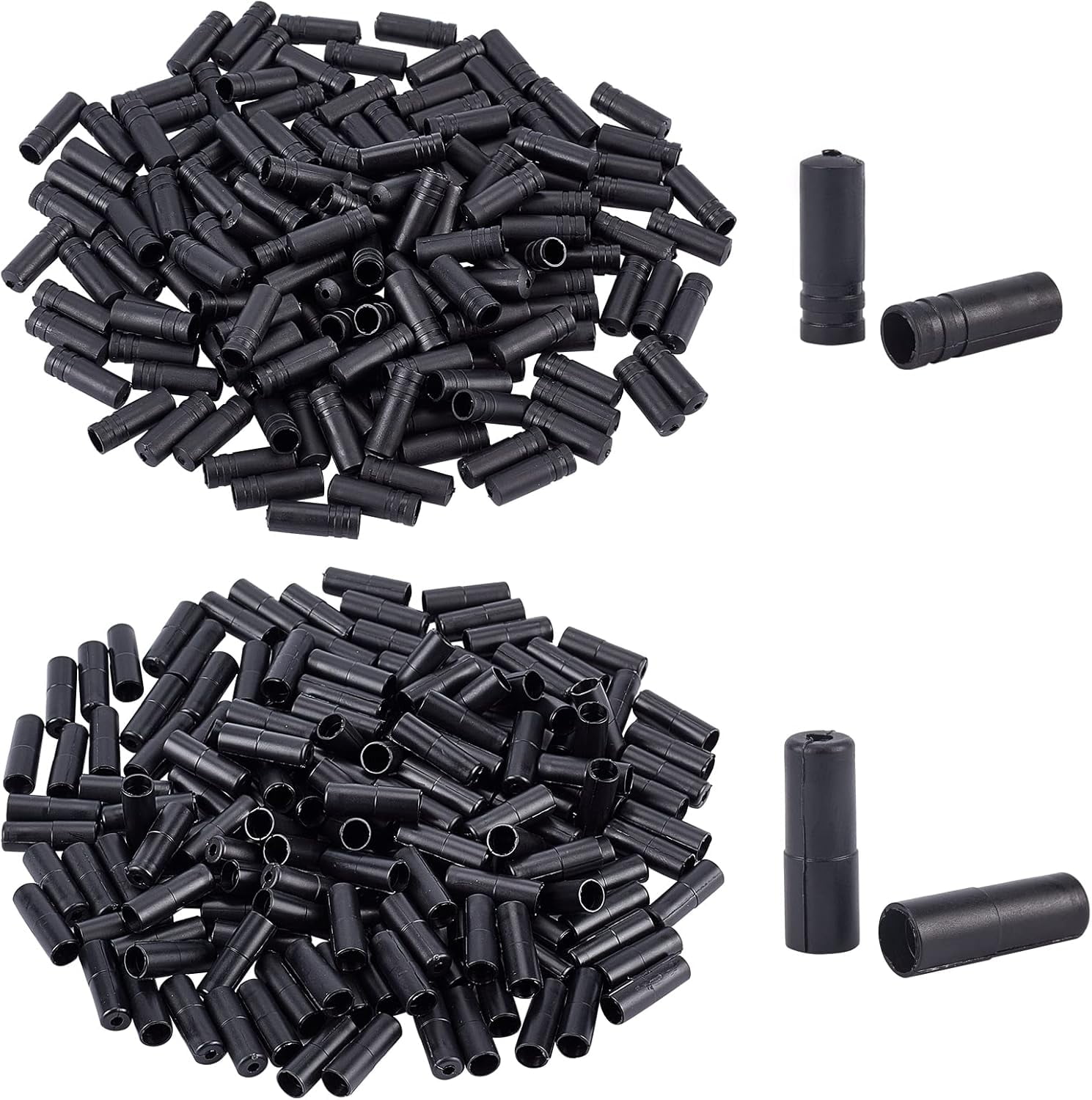 320pcs 2 Sizes Black Plastic Bike Shift Cable End Caps Column Cable End ...