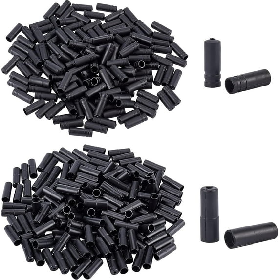 320pcs 2 Sizes Black Plastic Bike Shift Cable End Caps Column Cable End Crimps Wire Brake Cable ...