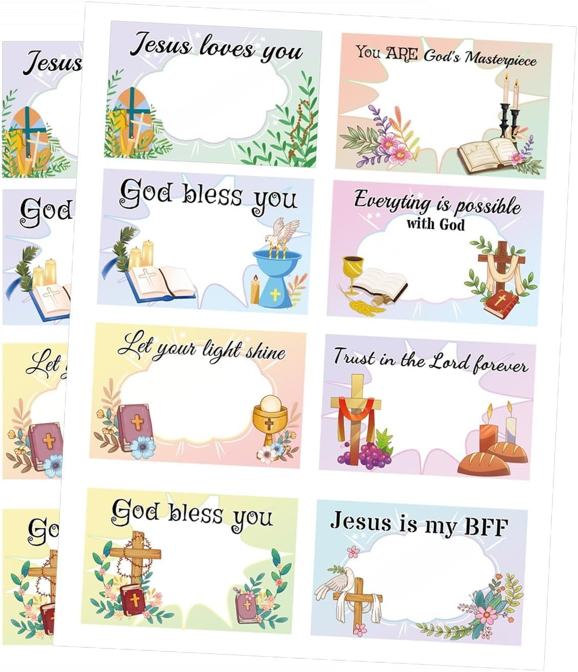 320pcs Bible Verse Name Tag Stickers 3.5 x 2.25 Inch-God Bless Self ...