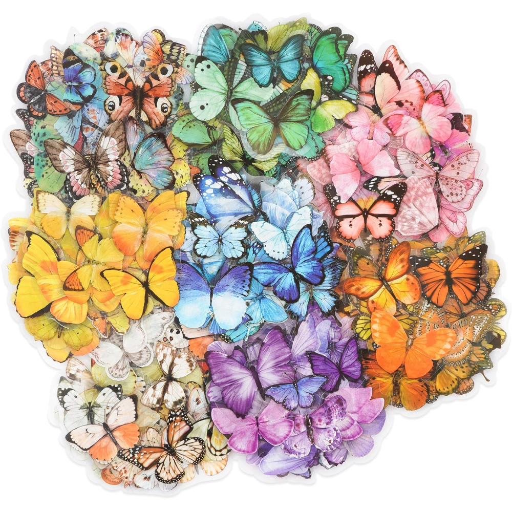 320pcs Butterfly Stickers Set, Colorful Butterflies Plastic Stickers ...