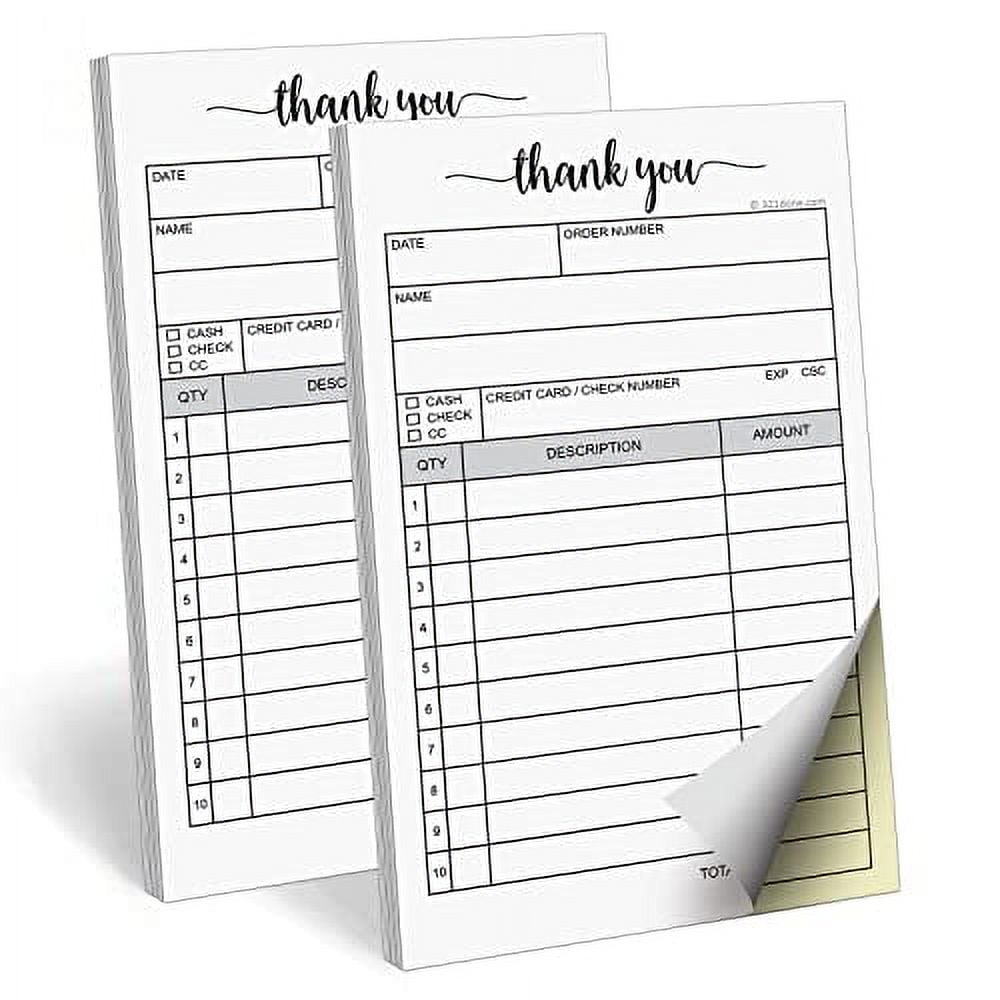 321Done 2-Pack Thank You Receipt Book, 3.4x5.5 Handheld 2-Part ...