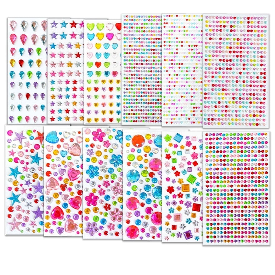 3228 pcs Gem Stickers Jewels for Crafts - Self Adhesive Rhinestone ...