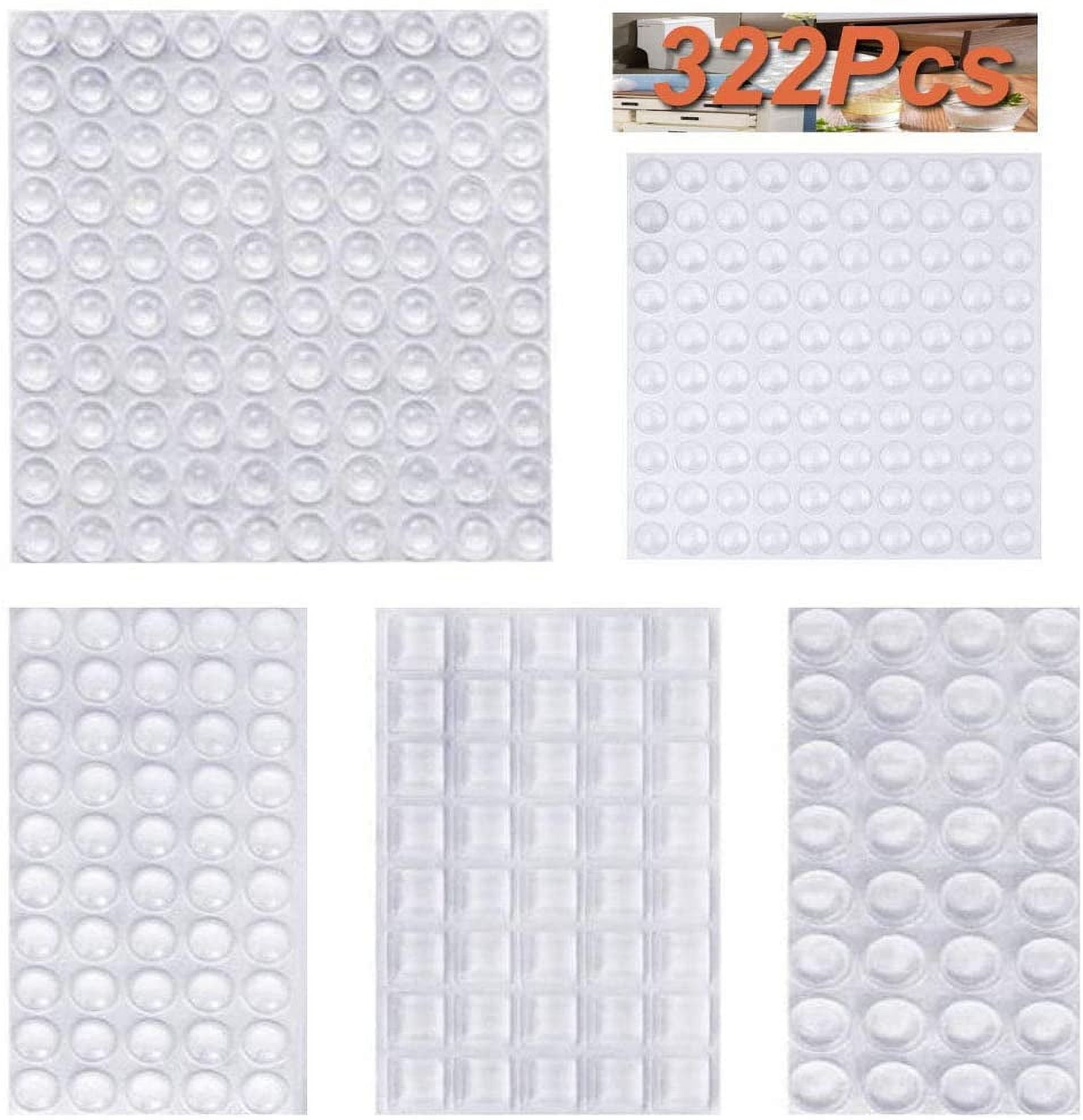 322Pcs Cabinet Door Bumpers,Self Adhesive Clear Rubber Bumpers Pads ...