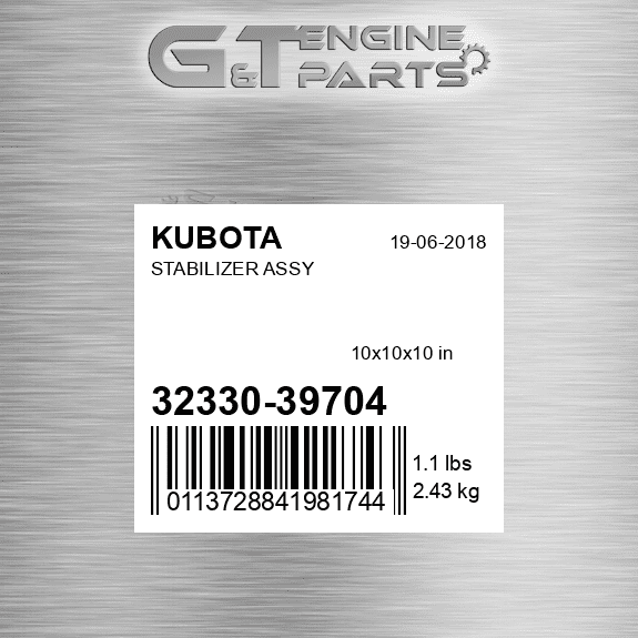 32330-39704 STABILIZER ASSY fits KUBOTA (New OEM) - Walmart.com