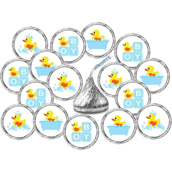 324 Blue Duck, Rubber Ducky Theme Baby Shower Favors Stickers For Baby ...