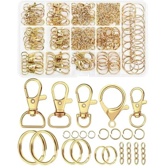 325PCS Keychain Making Kit - Keychain Clips with Key Ring, Lobster Claw ...