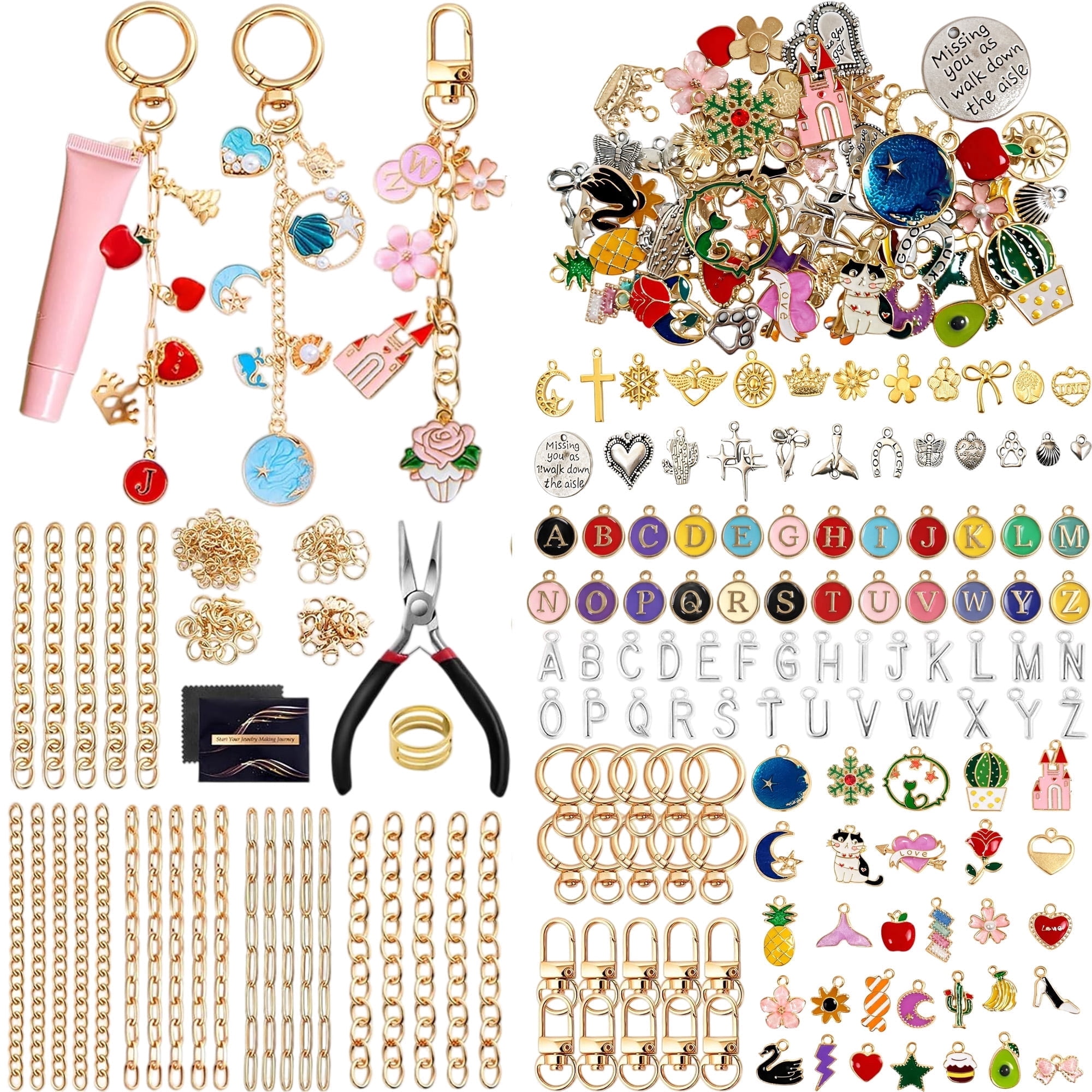 DIY Lip Gloss Personalized Keychain Kit Bag Charm, Includes Charms ...