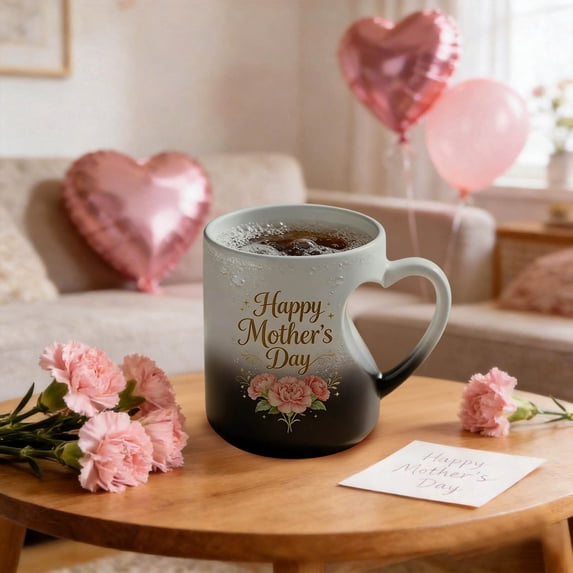 325ml Double-Sided Heart Shaped Color Changing Ceramic Mug ...