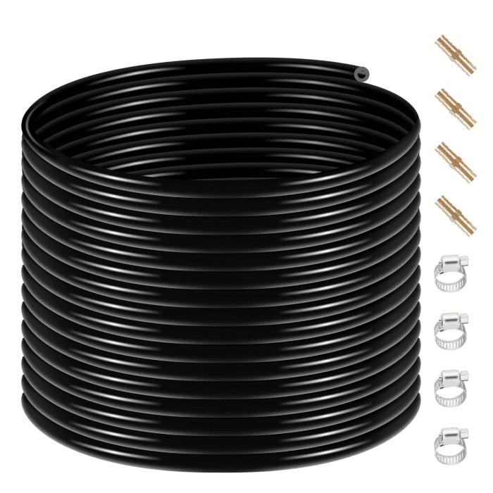 328 FT 3/8 Inch Weighted Aeration Hose Set - 4 Copper Menders and 4 ...