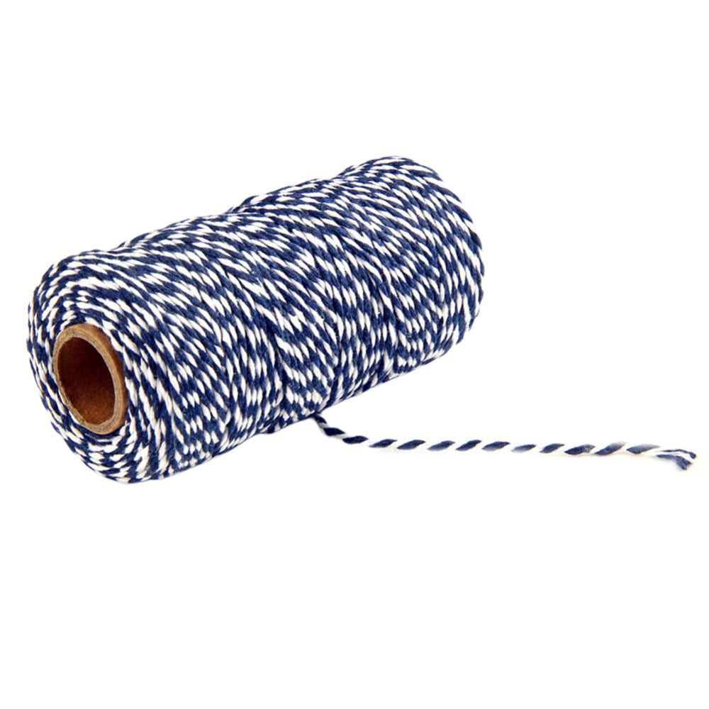 328 Feet Christmas Packing Twine Dark Blue and White Cotton String ...