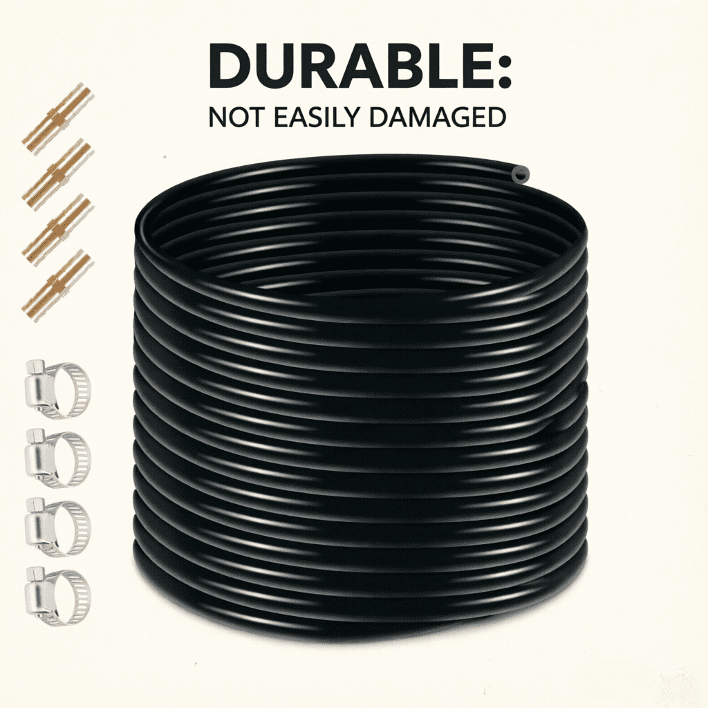 328 Ft Pond Aeration Tubing,Self-Buried Black Hose With 4 Stainless ...