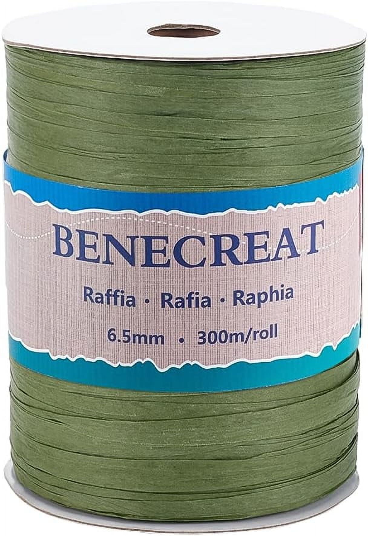 328 Yards Raffia Paper Craft Ribbon 6~6.5mm Olive Drab Flat Wide Raffia ...