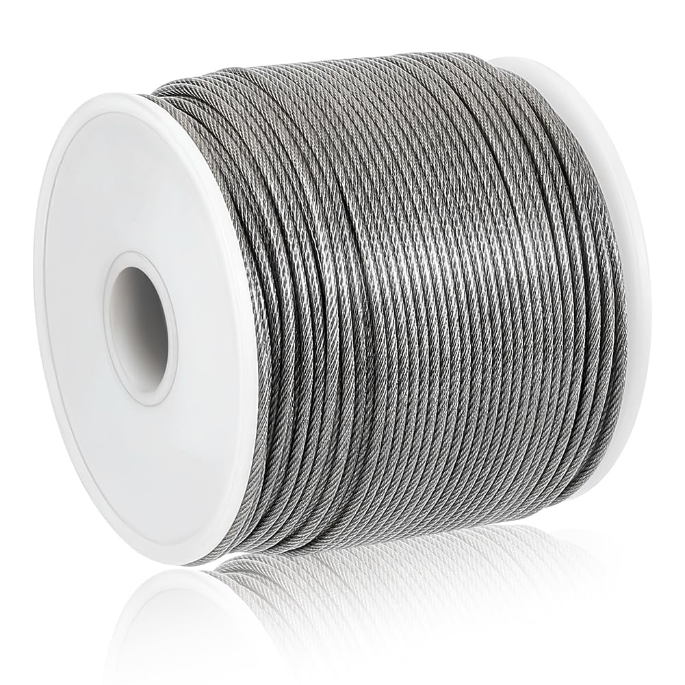 328FT 304 Stainless Steel Cable Wire 5/64" Wire Rope Aircraft Cable ...