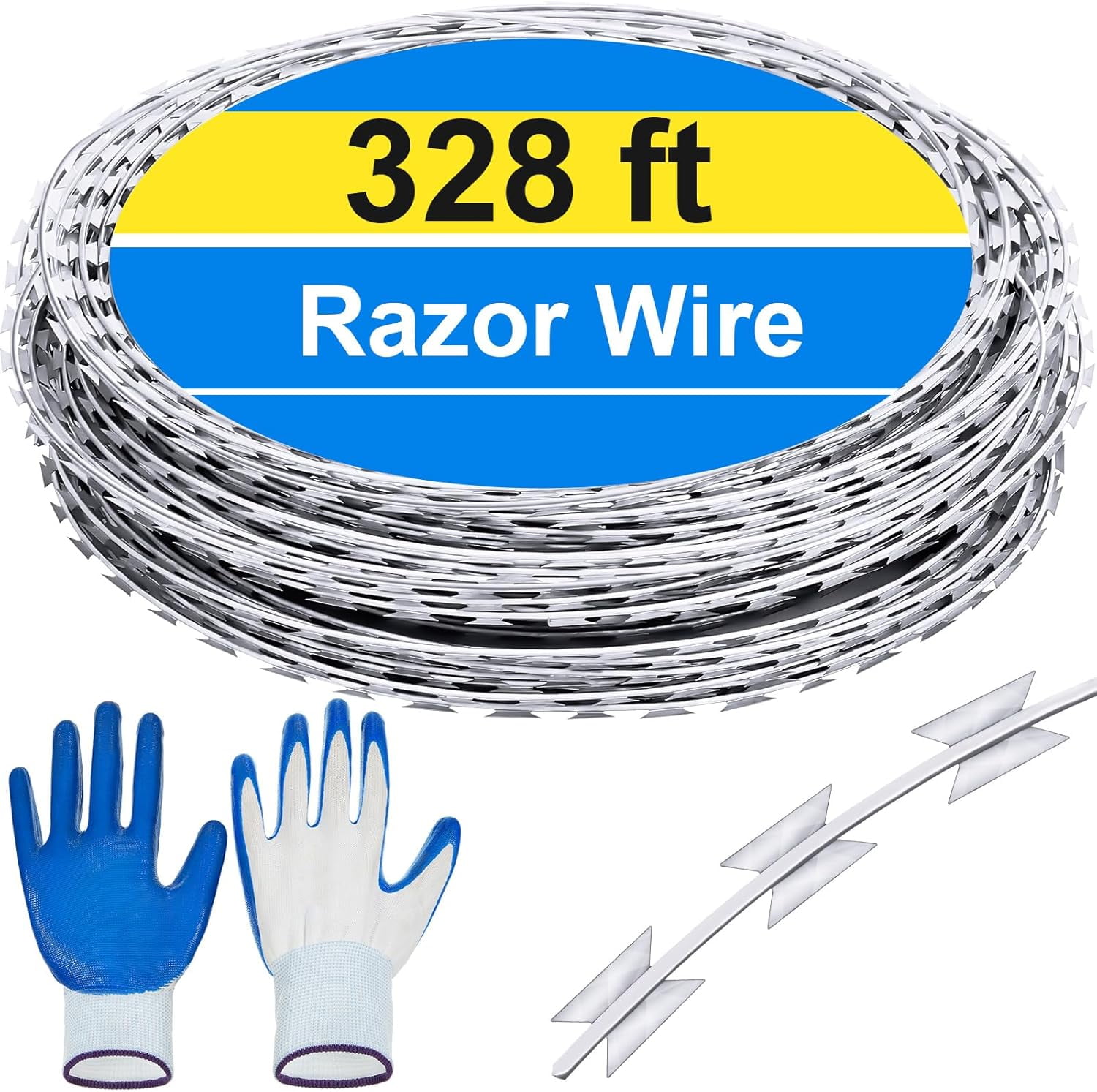 328Ft Razor Wire Fencing Concertina Wire Barbed Razor Fence Galvanized ...