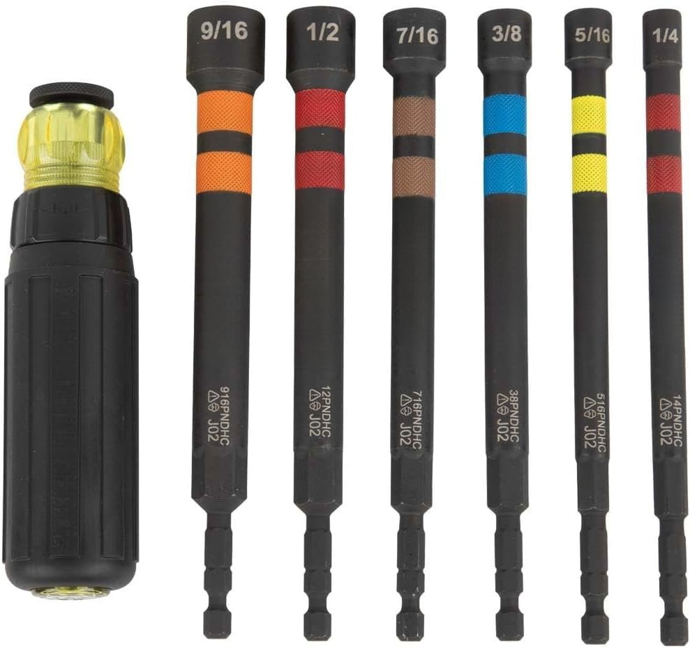 32950 Ratcheting Impact Rated Hollow Power Nut Driver Set with Handle ...